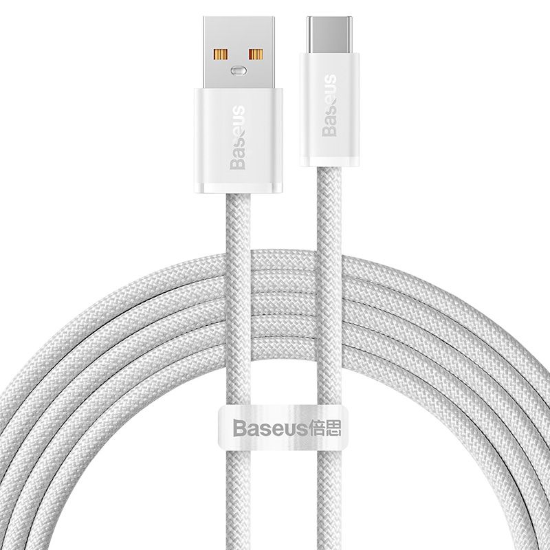 Кабель USB Baseus Dynamic Series Fast Charging, USB - Type-C, 100W, 2 м, белый