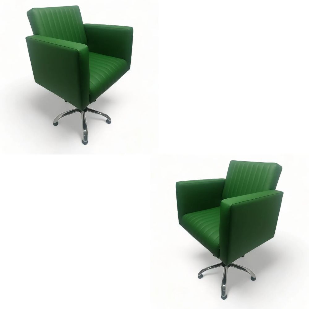 Парикмахерское кресло "Фьюжн", Зеленый, пятилучие, 2 шт