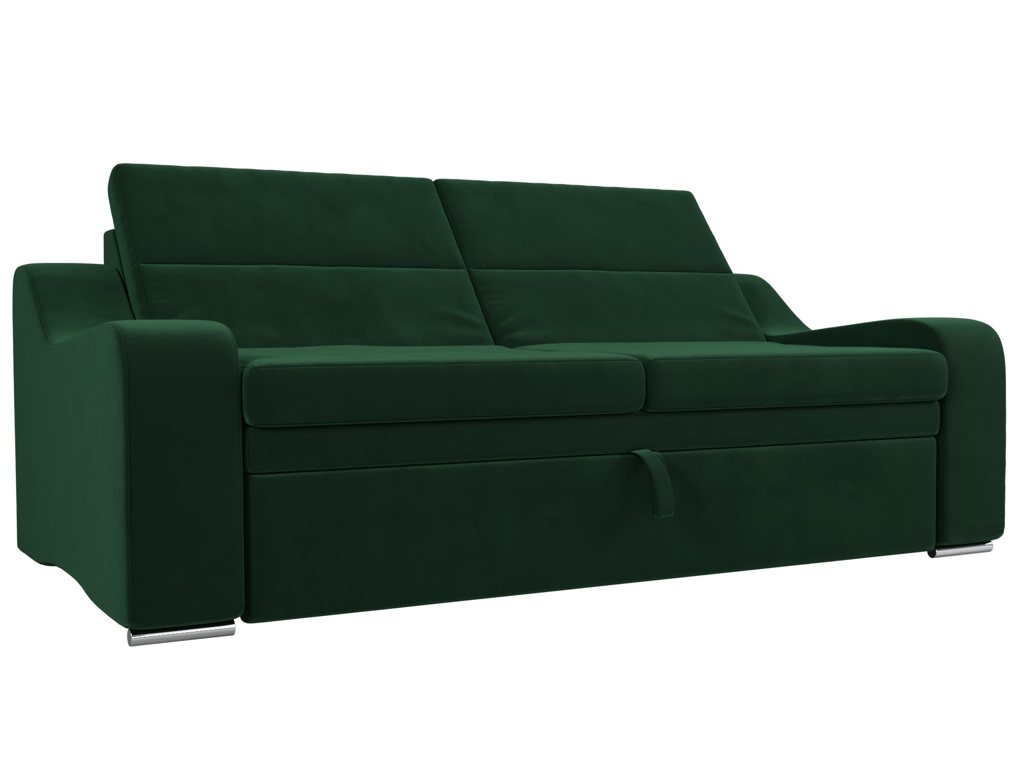 Прямой диван Медиус велюр зеленый