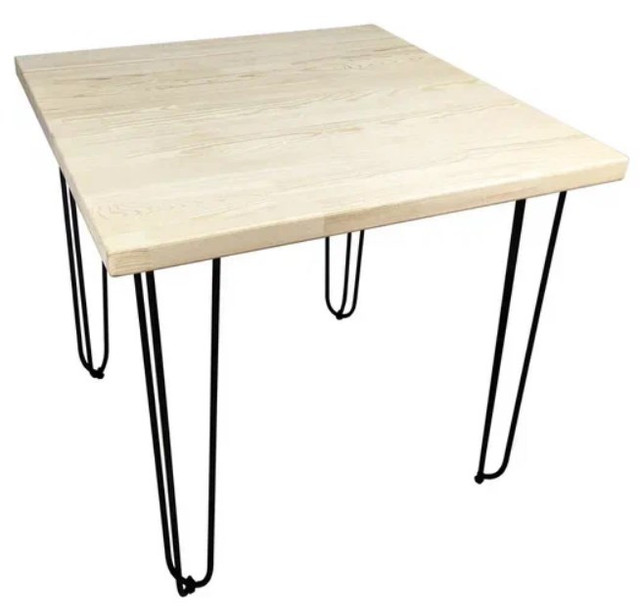 Стол кухонный Solarius Loft из массива сосны на шпильках, 60x60х75 см, без покраски