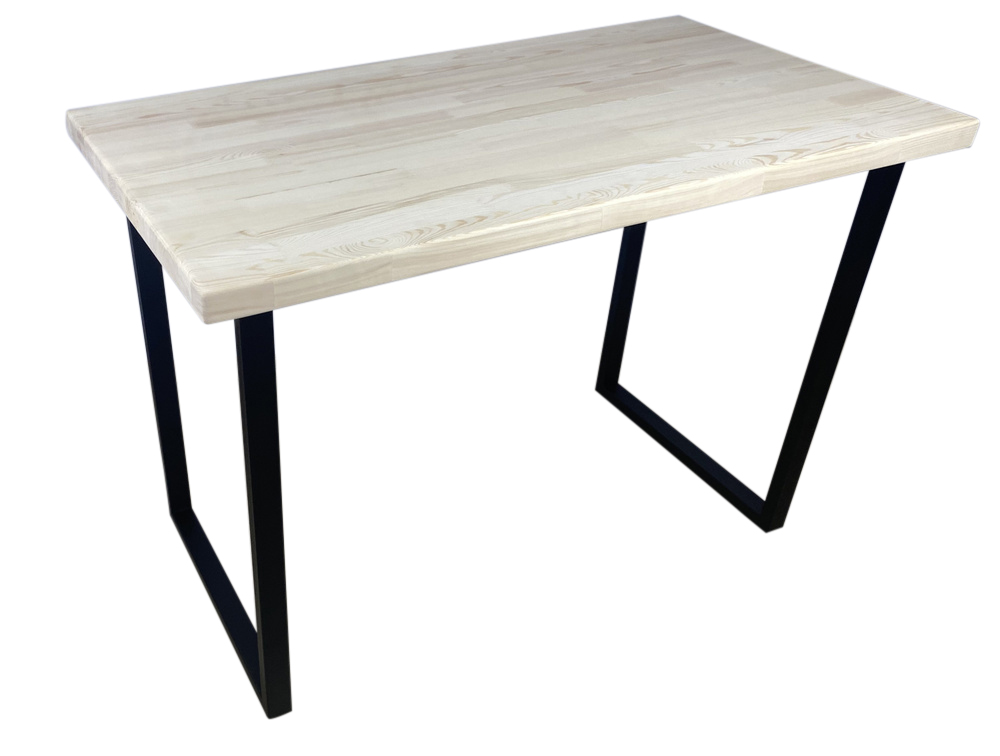 Стол обеденный Solarius Loft из массива сосны, стальные ножки, 120х60х75 см, без покраски