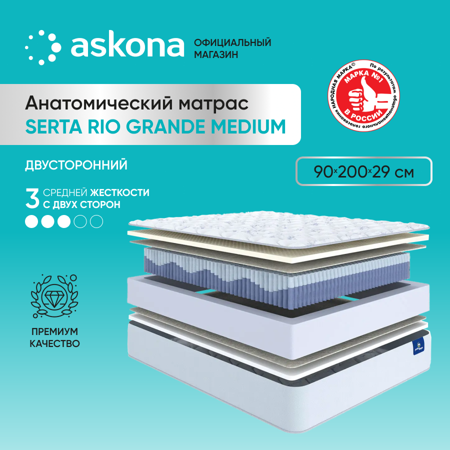 Матрас Askona Serta Rio Grande Medium 90x200