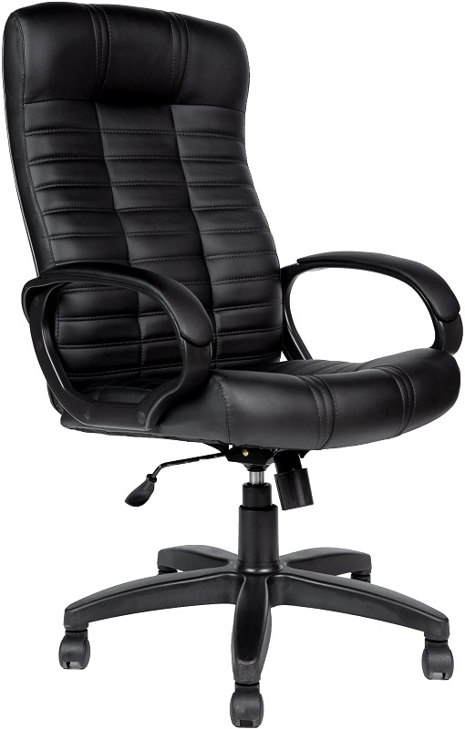 Кресло офисное Евростиль Атлант Ультра SOFT кожа черная
