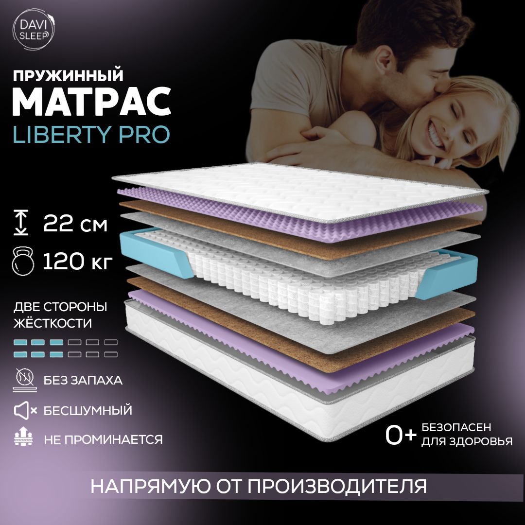 Матрас пружинный DAVI SLEEP LibertyPro 175х190 ортопедический анатомический
