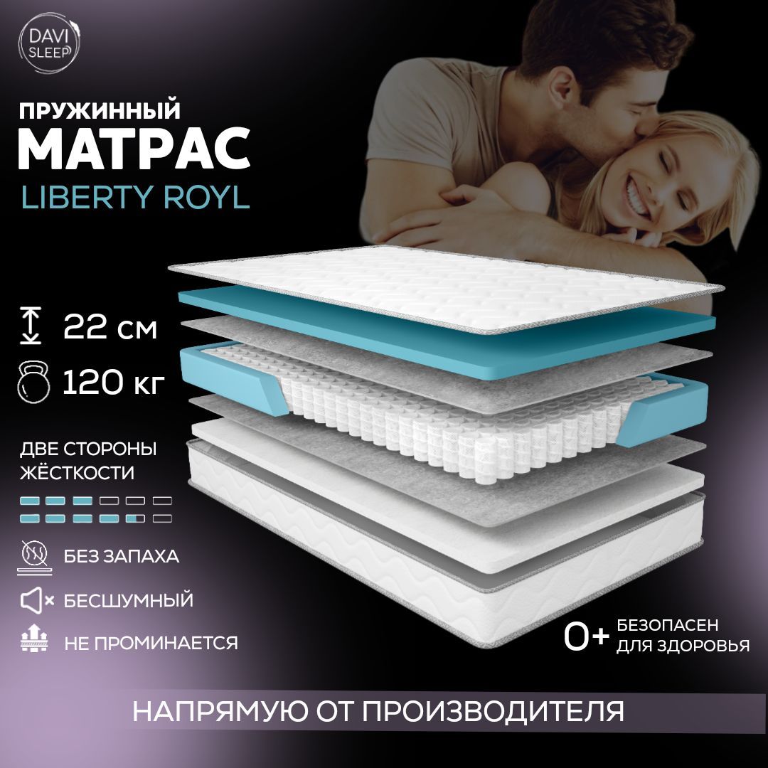 Матрас пружинный DAVI SLEEP LibertyRoyl 90х200 ортопедический анатомический