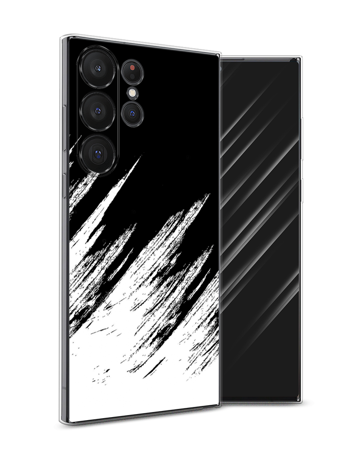 Чехол Awog на Samsung Galaxy S23 Ultra 5G "Черно белые брызги"