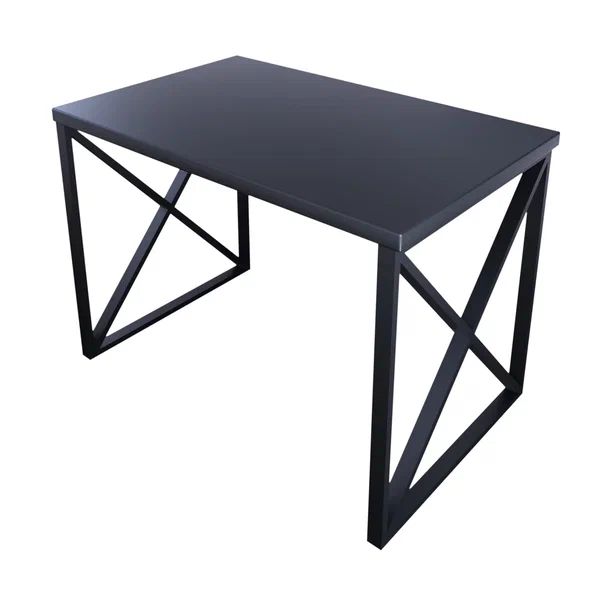 Стол кухонный Solarius Loft с крестообразными ножками 120х60х75,антрацит с черными ножками