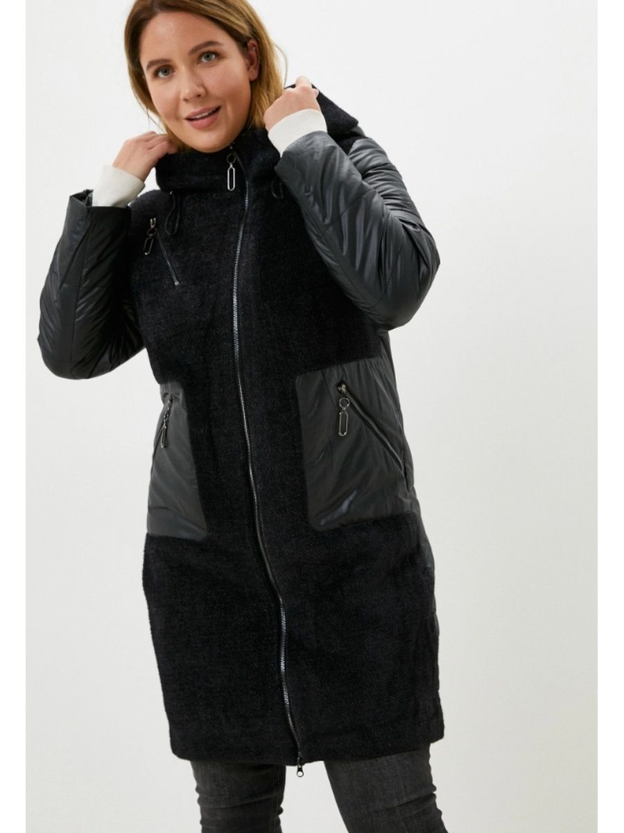 Пальто женское Daigan 91028-N черное 56 RU