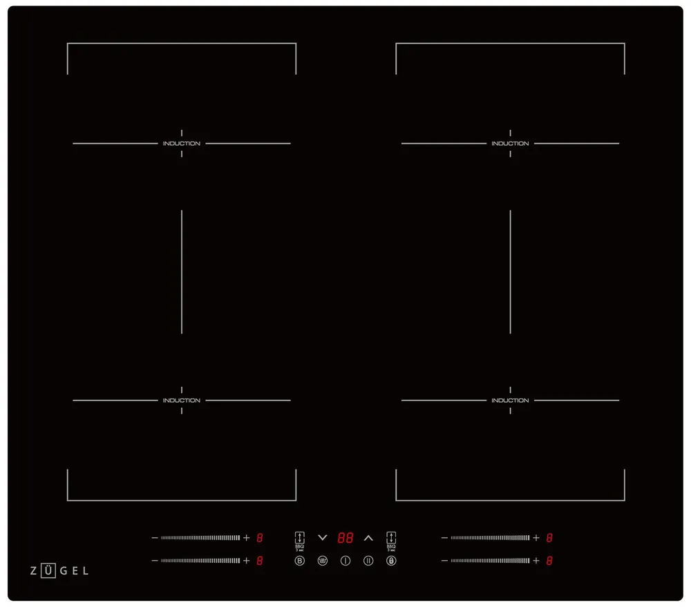 Встраиваемая варочная панель индукционная ZUGEL ZIH619B черный
