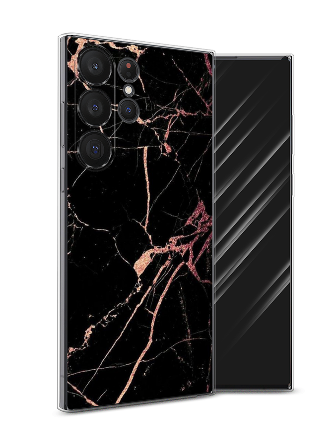 Чехол Awog на Samsung Galaxy S23 Ultra 5G "Мрамор розовое золото"