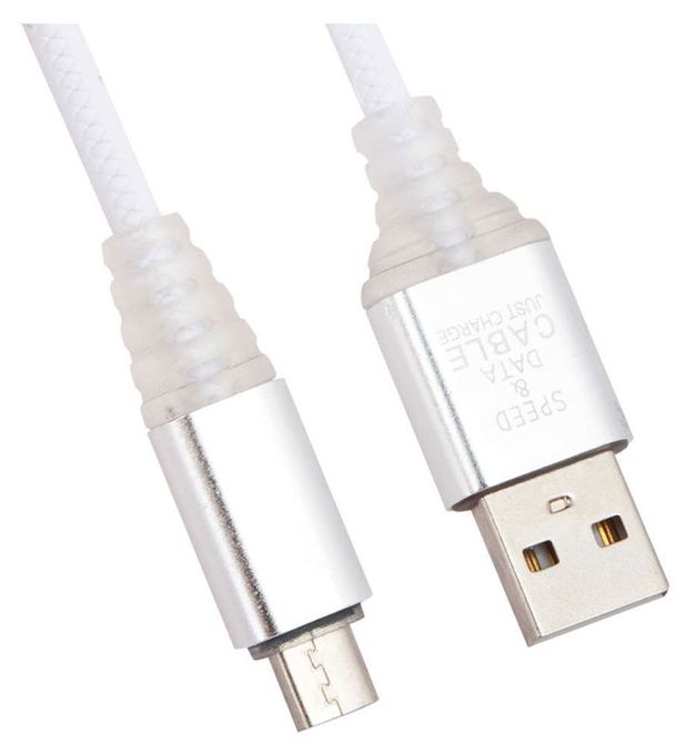 Кабель Liberty Project Micro USB Змея LED TPE White