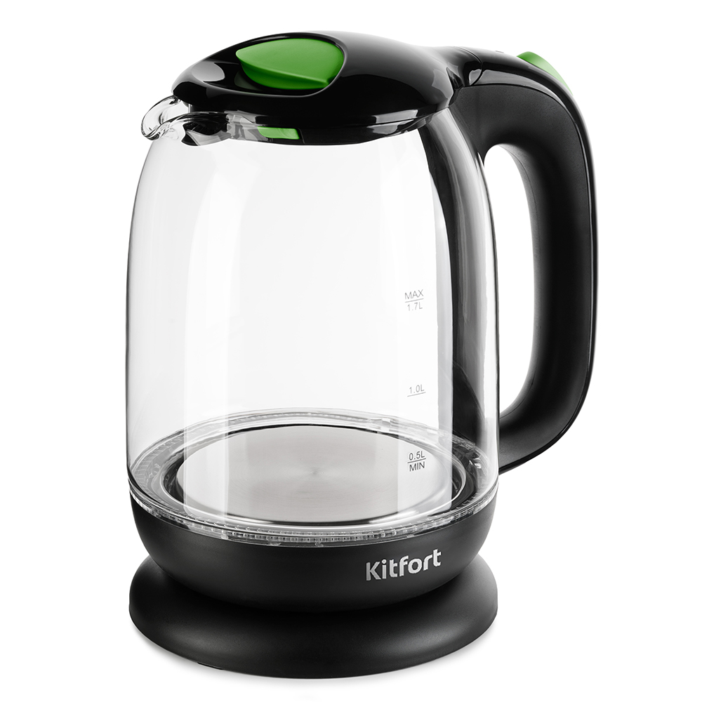 Чайник электрический Kitfort KT-625-2 1.7 л зеленый, черный
