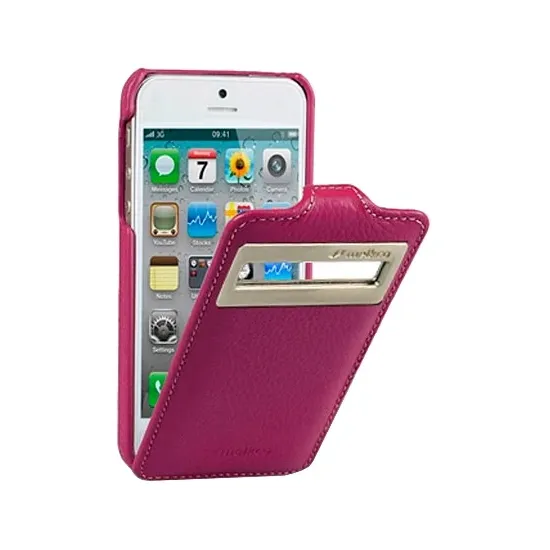 Кожаный чехол с окошком Melkco Jacka ID Type для Apple iPhone 5/5S/SE сиреневый