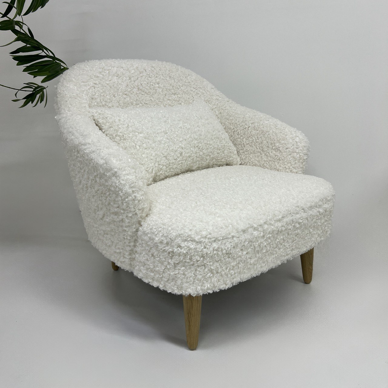 Кресло интерьерное Bonfico Унно, искусственный мех белый барашек, 78х78х78 см