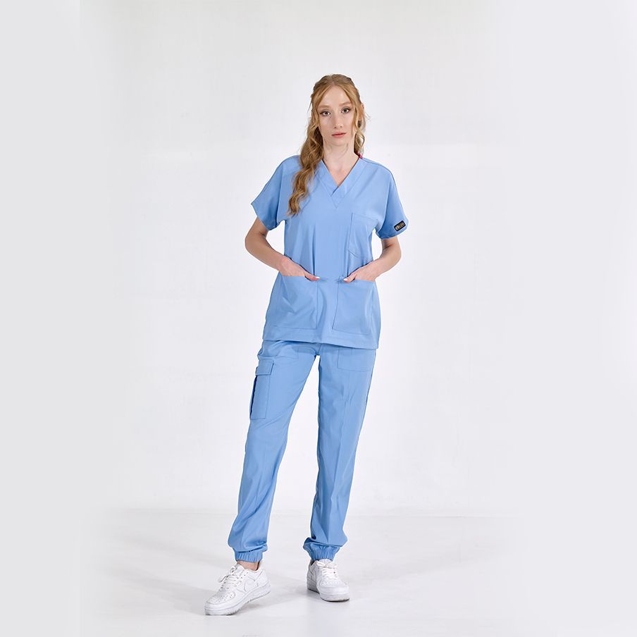 Костюм медицинский женский Cizgimedikal Uniforma JL100 голубой XS