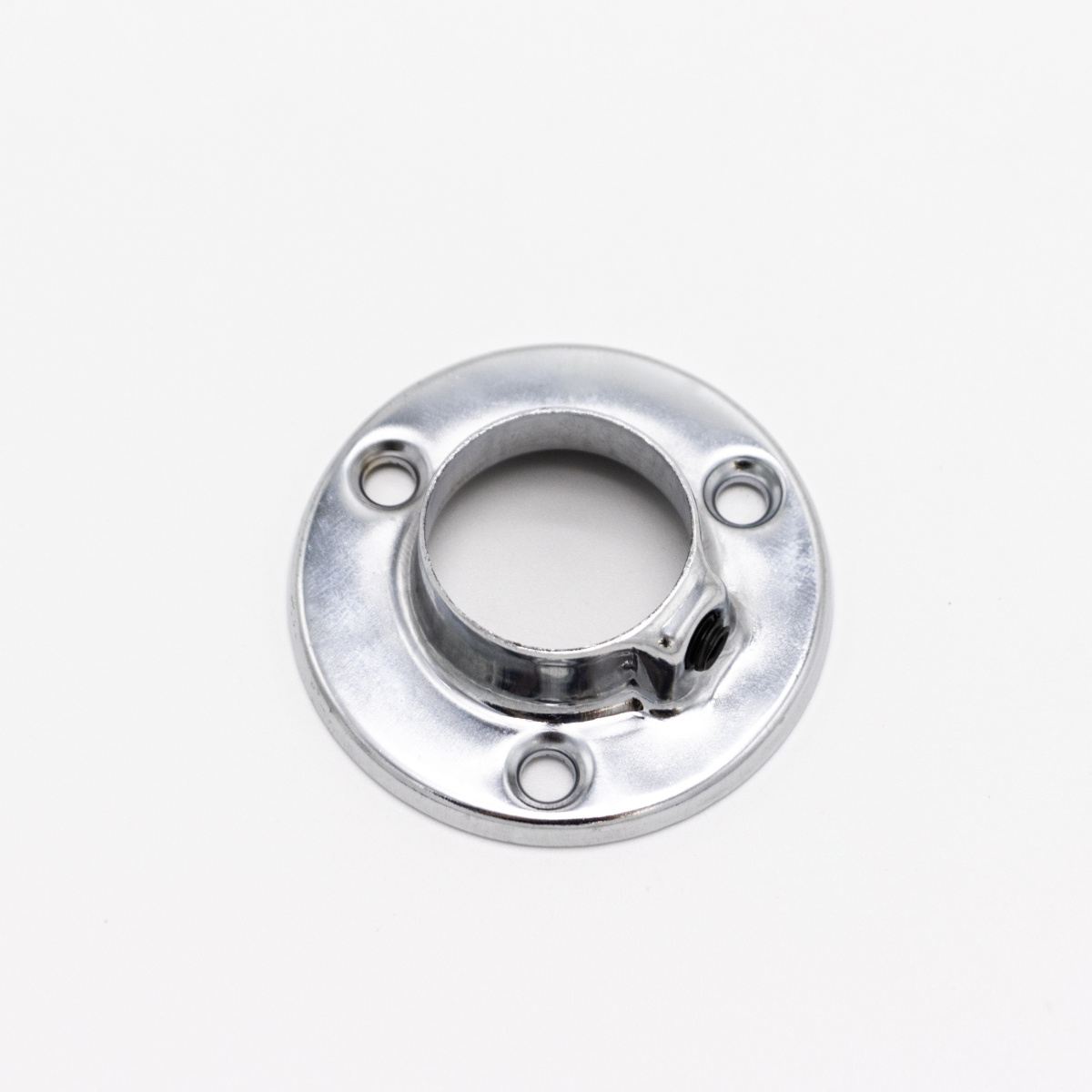Фланец для трубы d25, штамповка 0,027 kg, с фиксатором, хром
