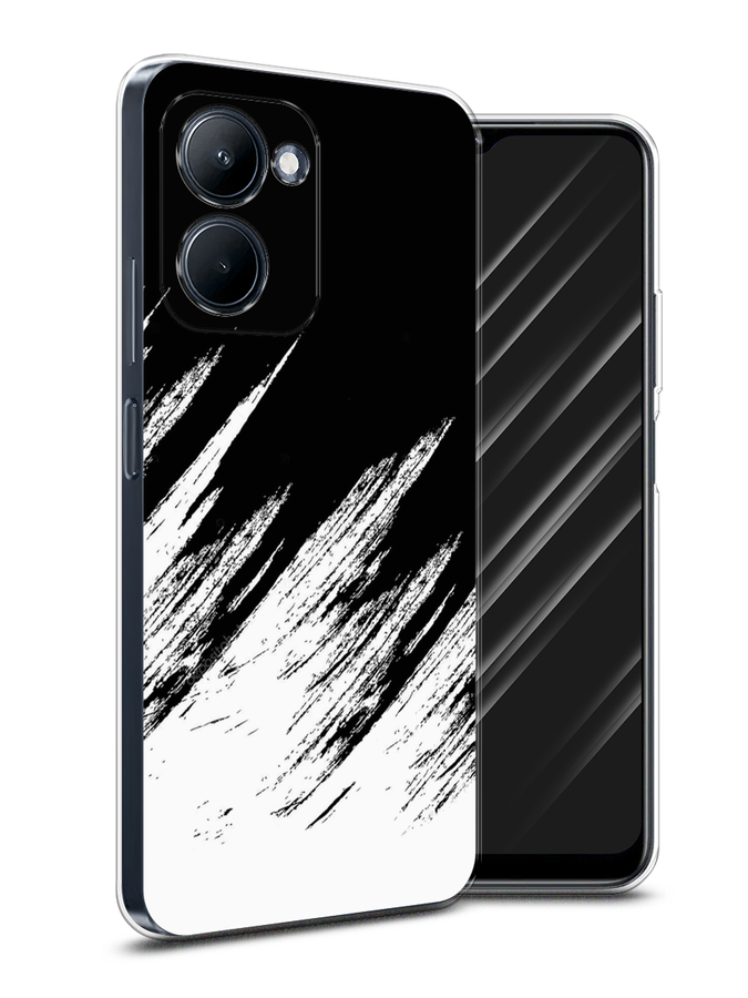 Чехол Awog на Realme C33 "Черно белые брызги"