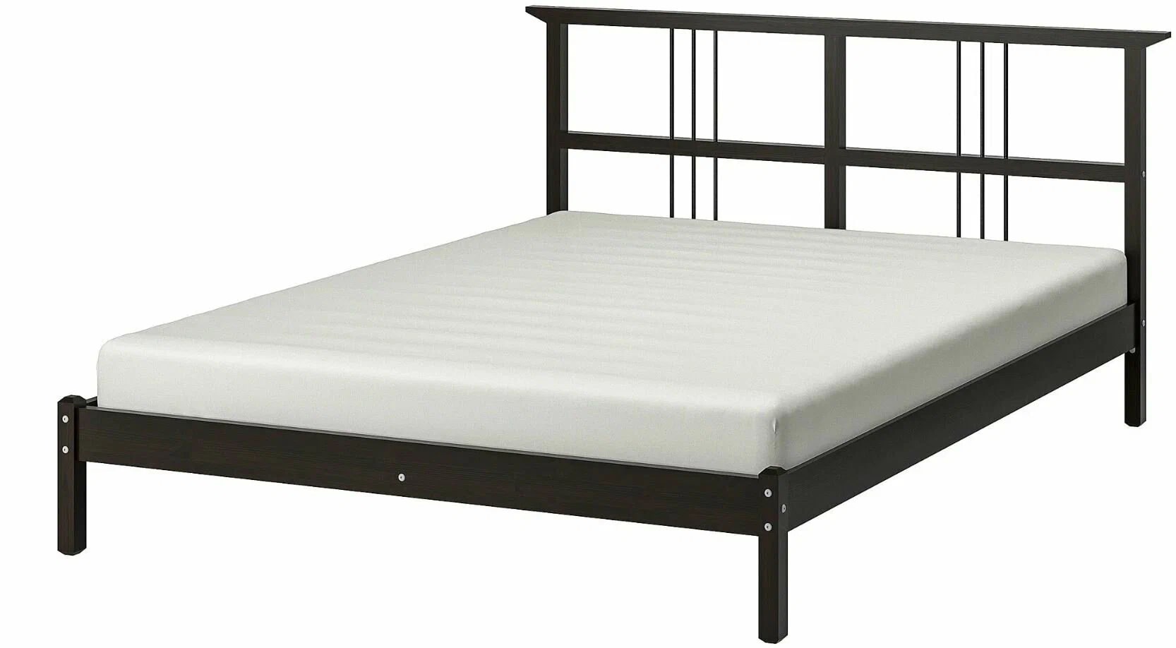 Кровать Икеа IKEA Рикене с реечным основанием 160x200 черная