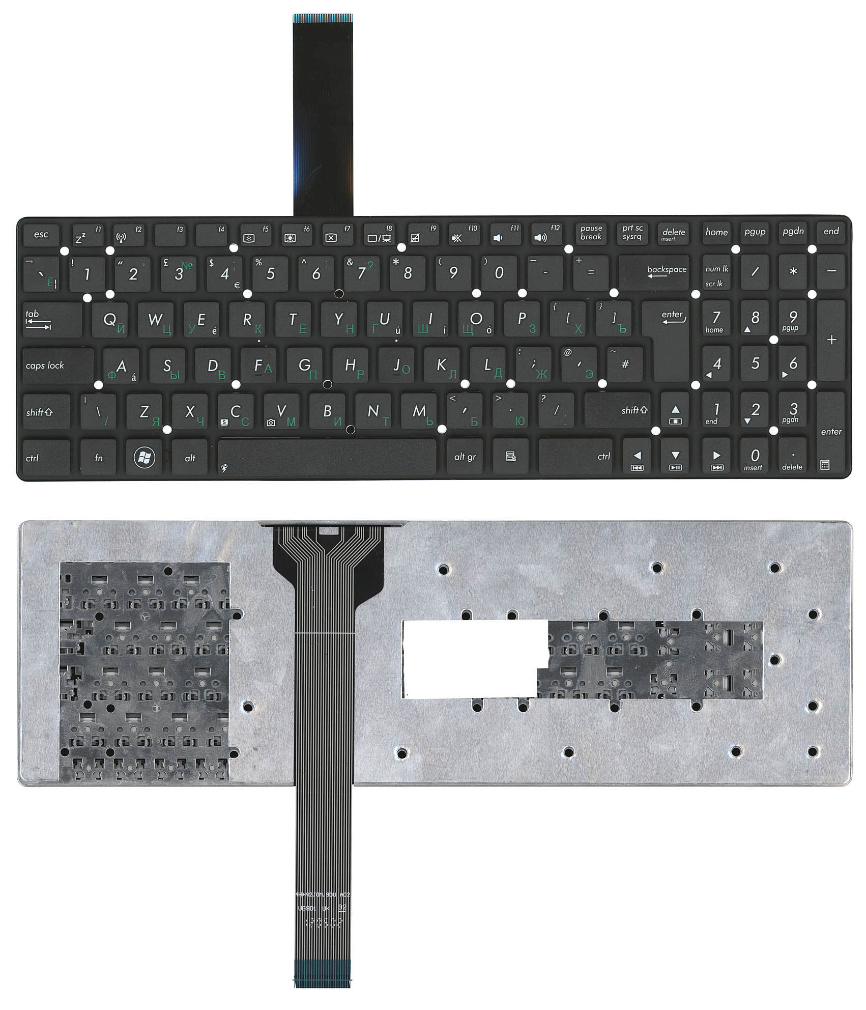 Клавиатура OEM для ноутбука Asus K55 черная без рамки (вертикальный Enter)
