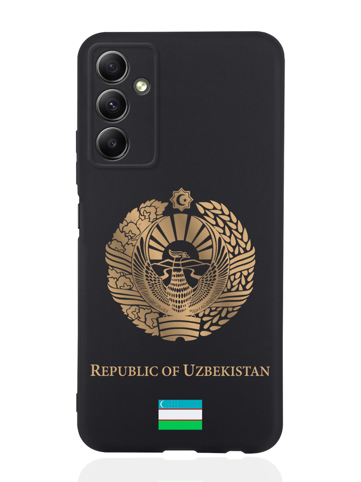 Чехол SignumCase для Samsung Galaxy A34 Золотой Герб Узбекистана черный