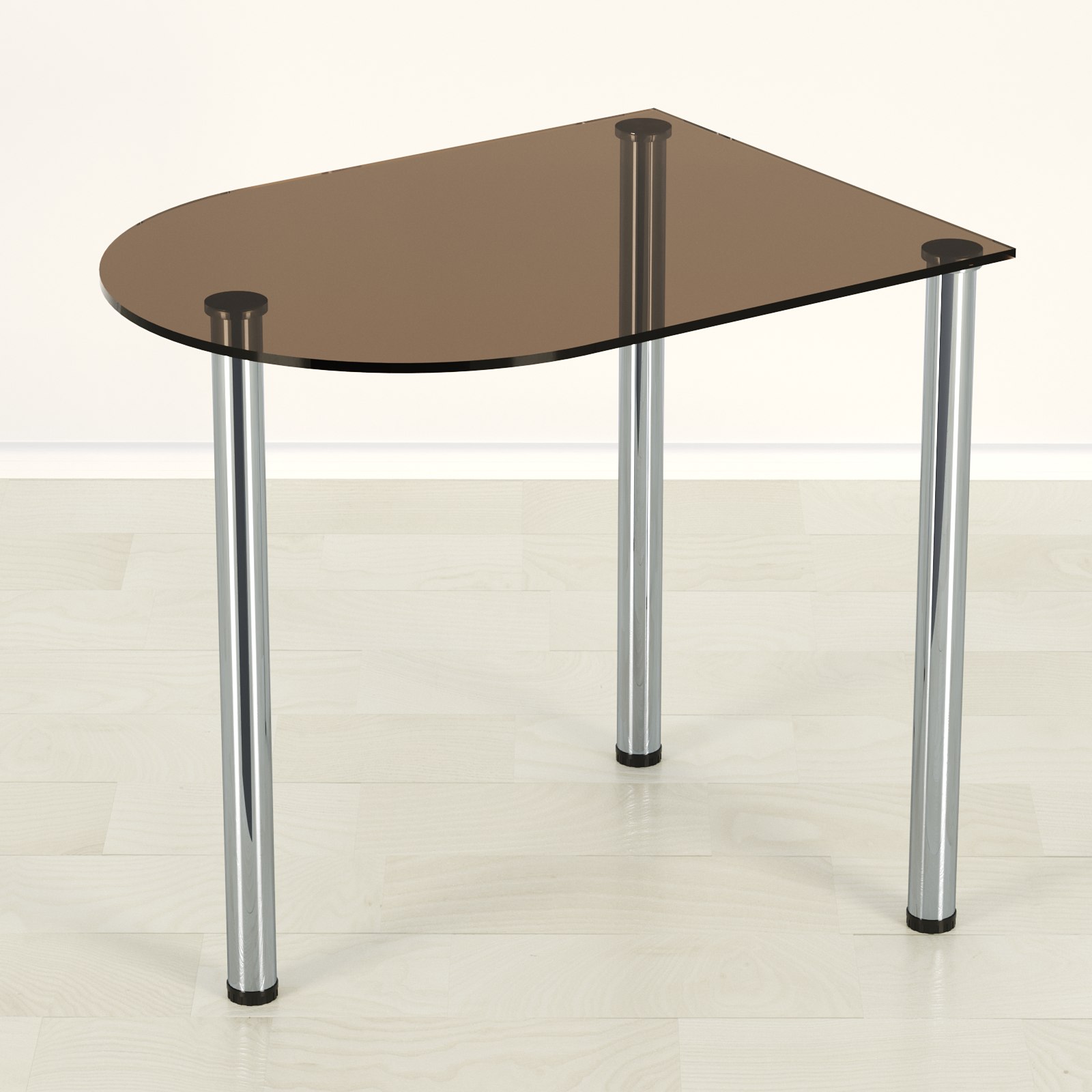 Стеклянный стол Mebel Apartment Эдель 30-3 бронза/хром 800х700