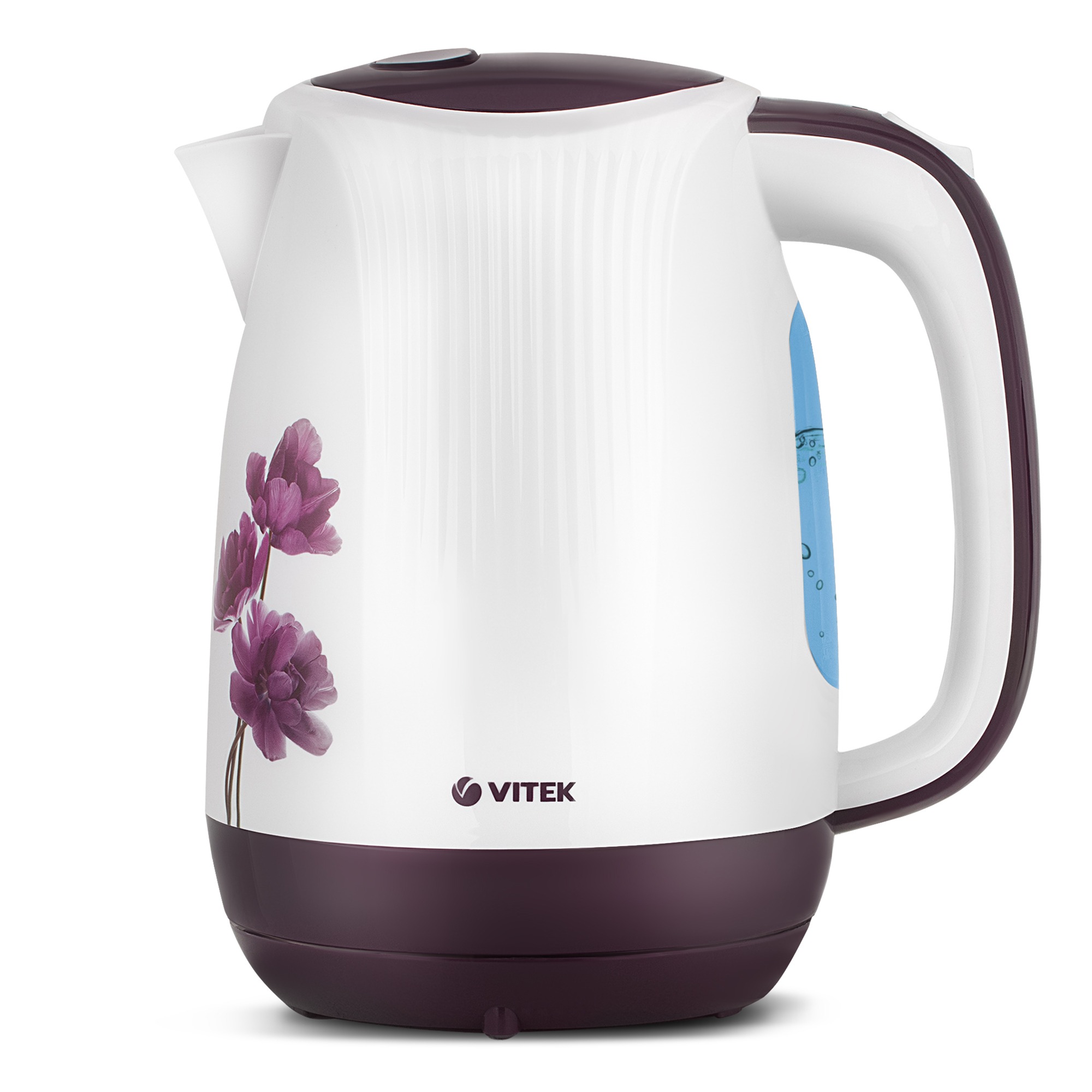 Чайник электрический VITEK VT-7061 1.7 л белый, фиолетовый