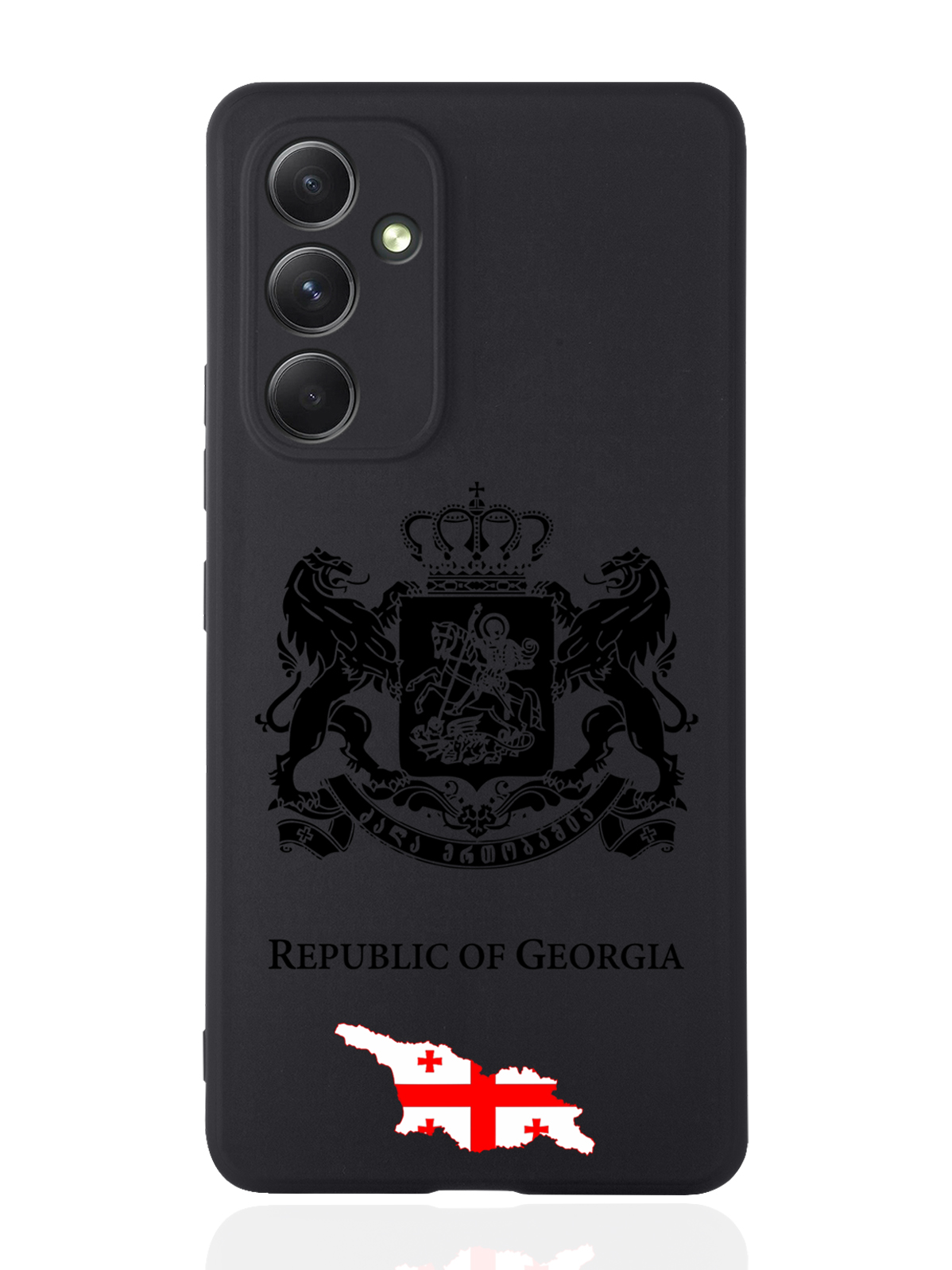 Чехол SignumCase для Samsung Galaxy A54 Черный лаковый Герб Грузии черный