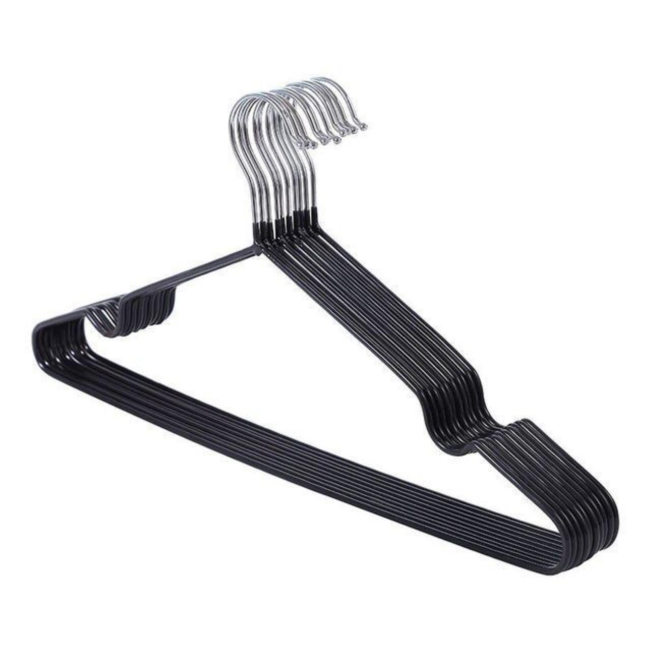 Вешалка-плечики для одежды металлические 10 шт (черные)