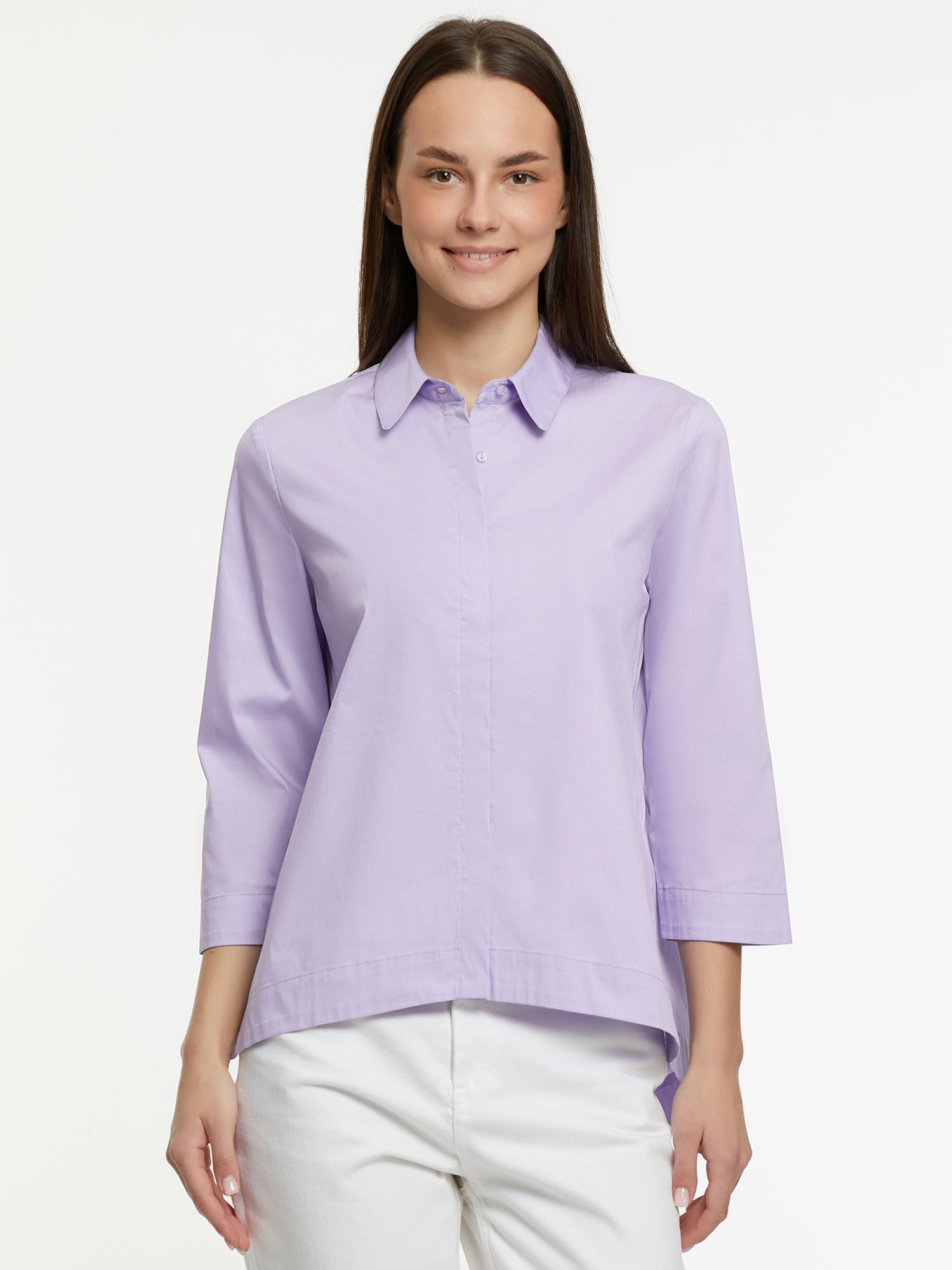 Рубашка женская oodji 13K11002-1B фиолетовая 34 EU