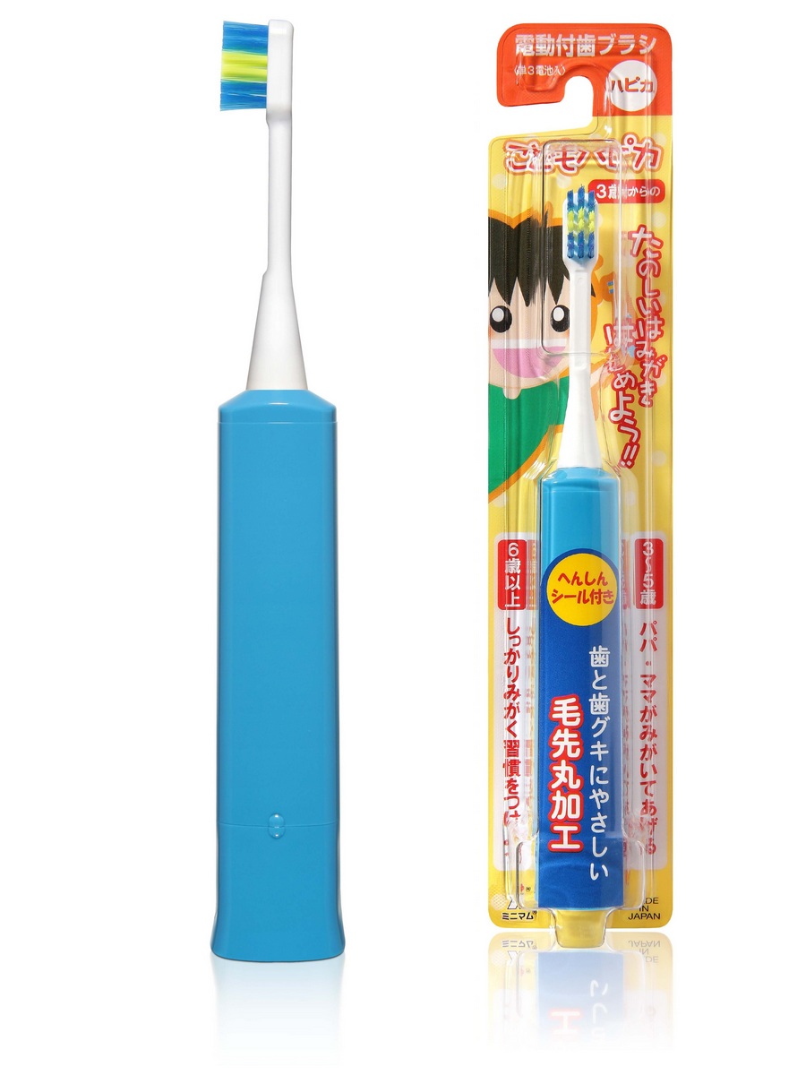 Детская электрическая звуковая зубная щётка Hapica Kids синяя DBK-1B 3-10 лет 1 шт.