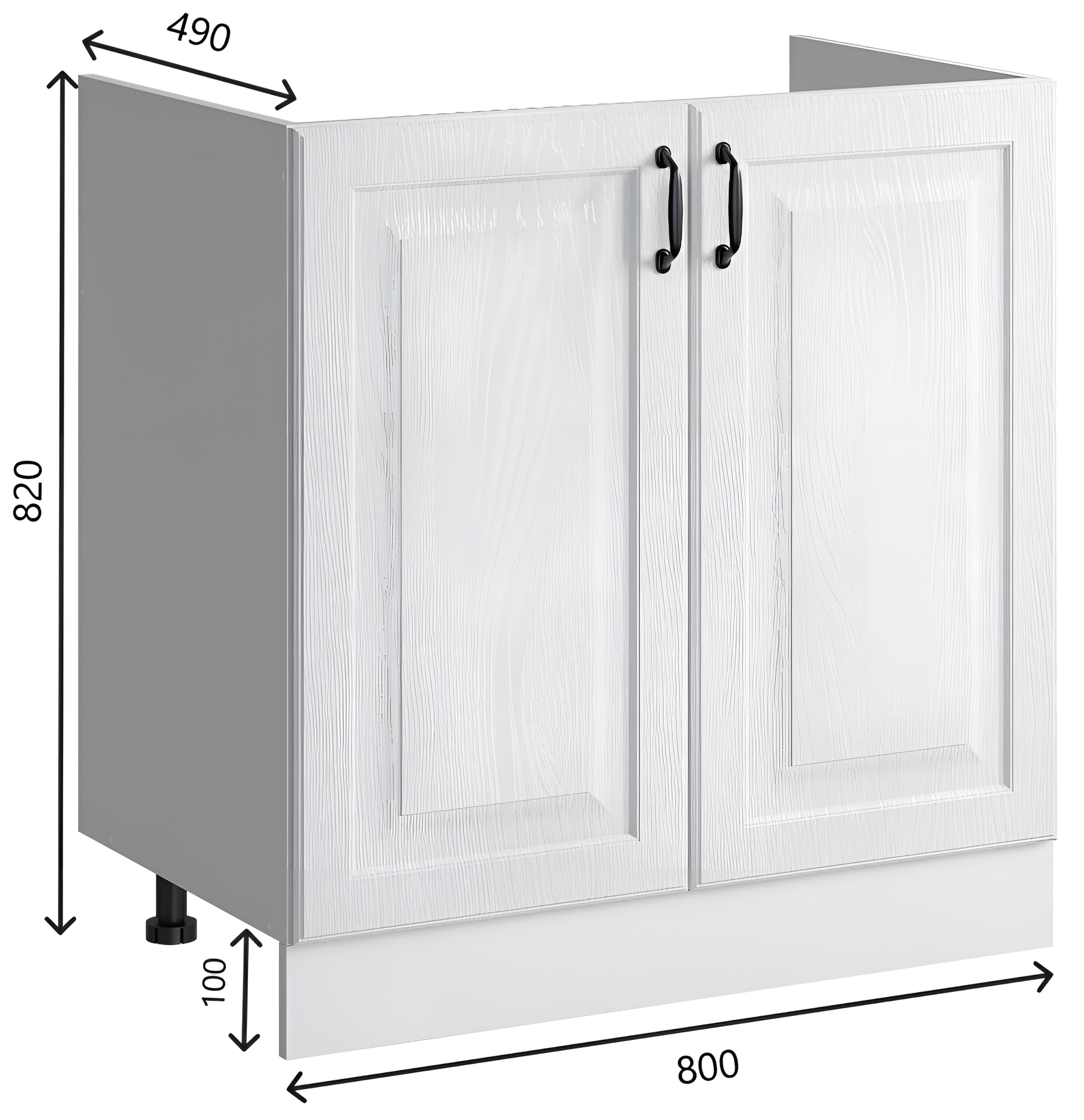 Кухонный напольный шкаф для мойки BV Romeo МДФ белый 80x47x82