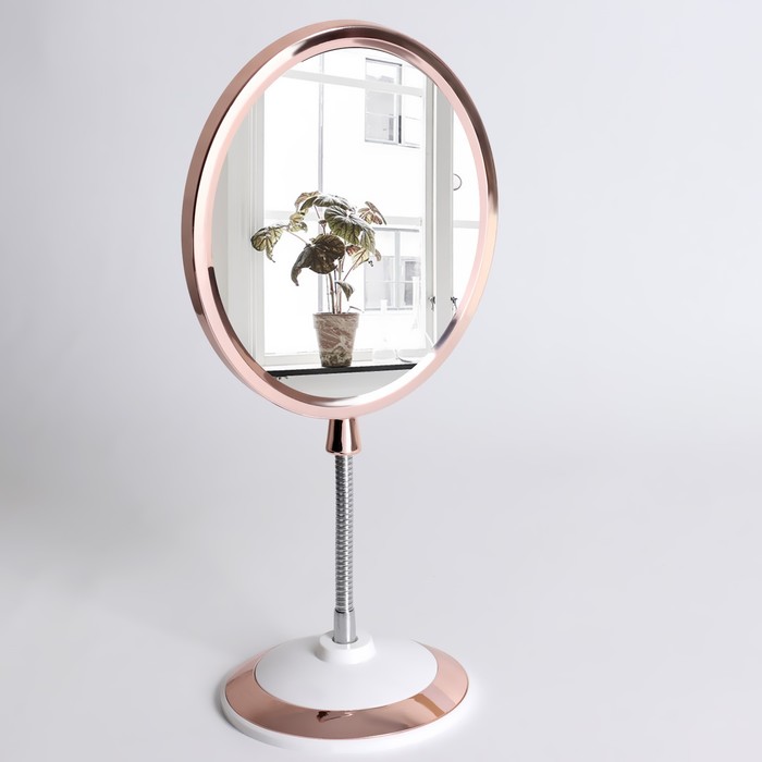 Зеркало на гибкой ножке, двустороннее, с увеличением, зеркальная поверхность 14x17 см, ц