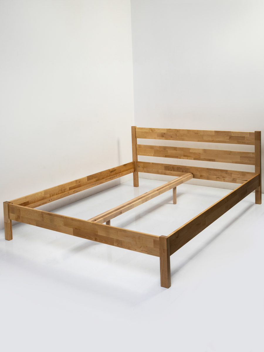 Двуспальная кровать Вудгрупп Агата из массива березы, 160х200 см, натуральный