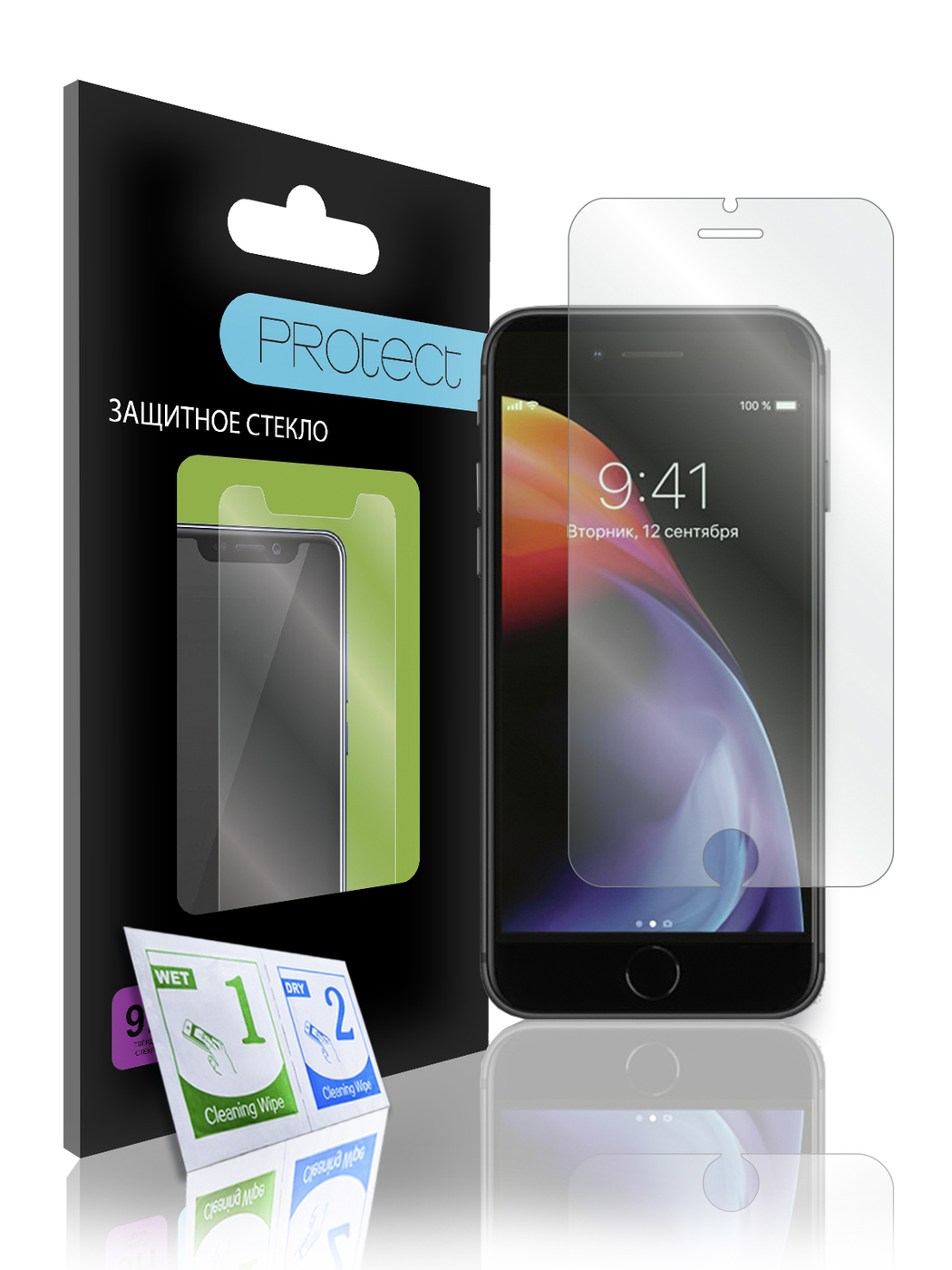 Защитное стекло PROtect для iPhone 6;6S;7;8;SE 2020 На плоскую часть экрана, 0,2 мм, 30296