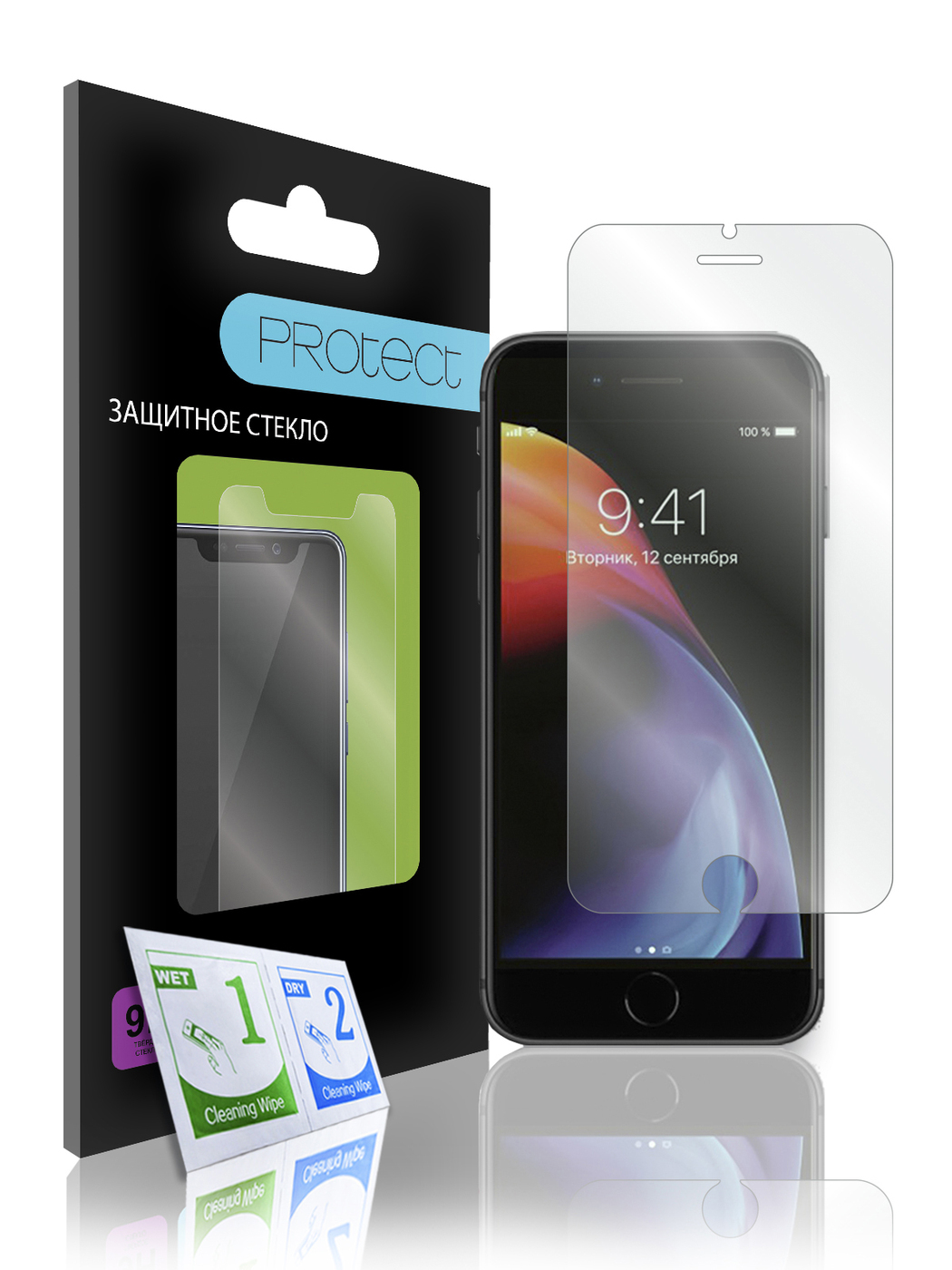 Защитное стекло PROtect на iPhone 6;6S;7;8;SE 2020, На плоскую часть экрана, 32061