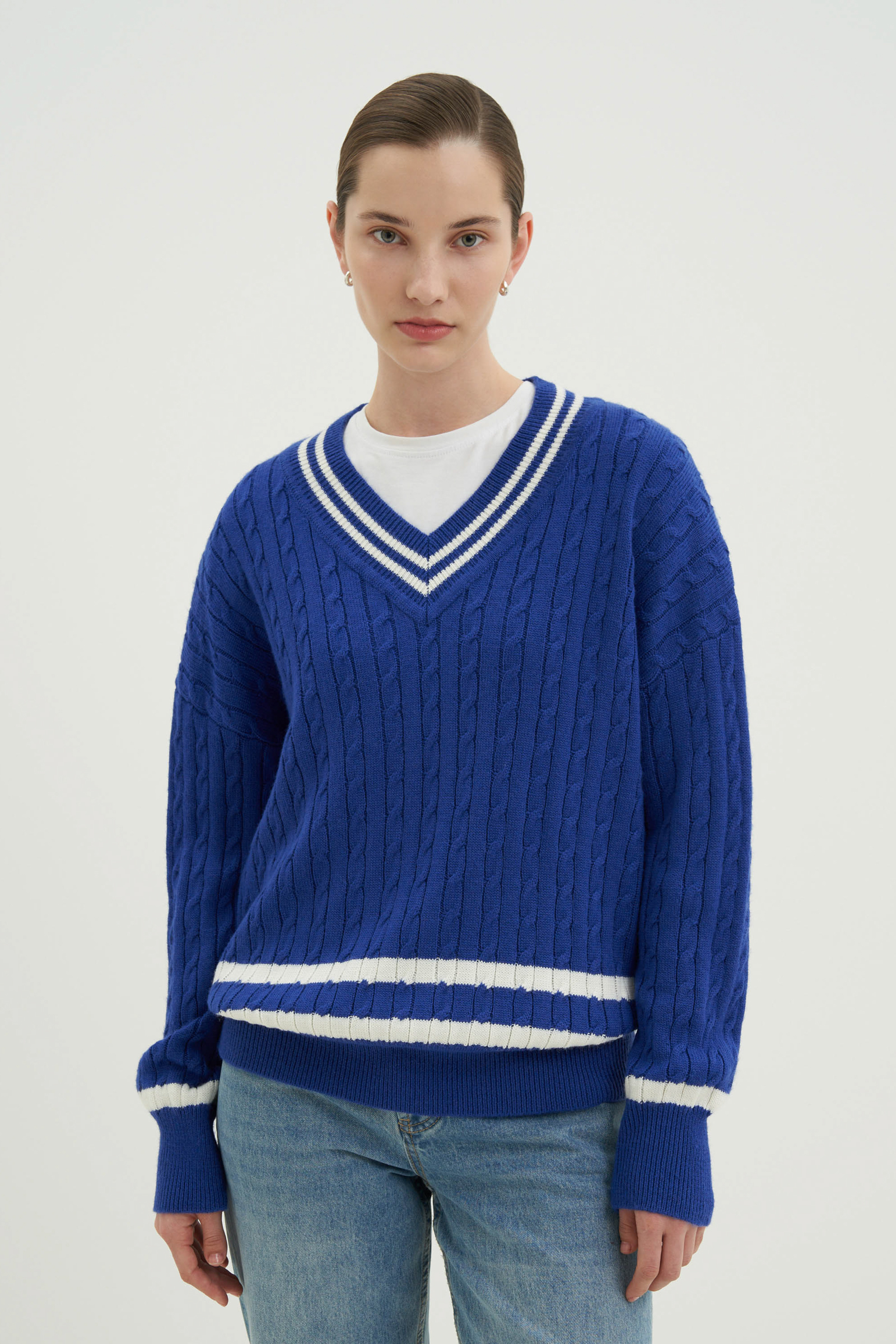 Пуловер женский Finn Flare FWD11100 синий M