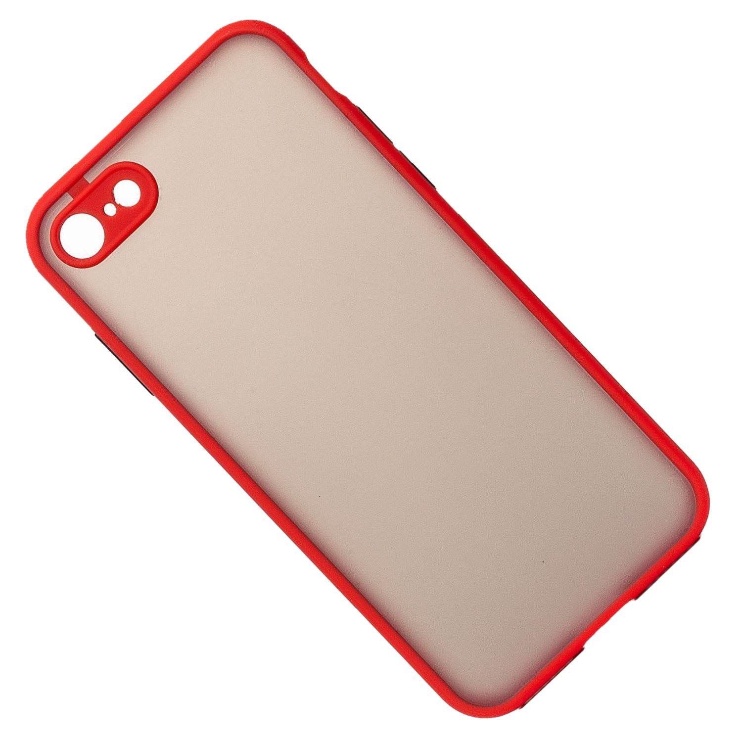 Чехол iPhone 7, 8, SE 2020, SE 2022 пластиковый с окантовкой <красный>