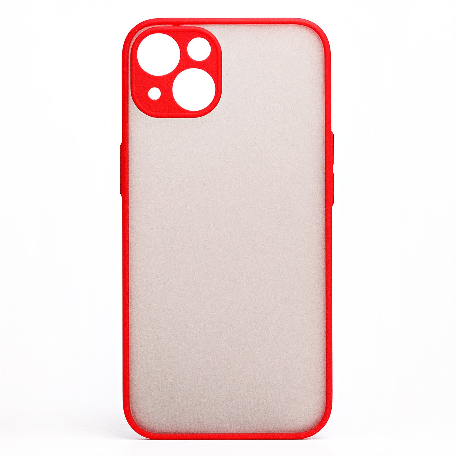 Чехол iPhone 13 пластиковый с окантовкой <красный>
