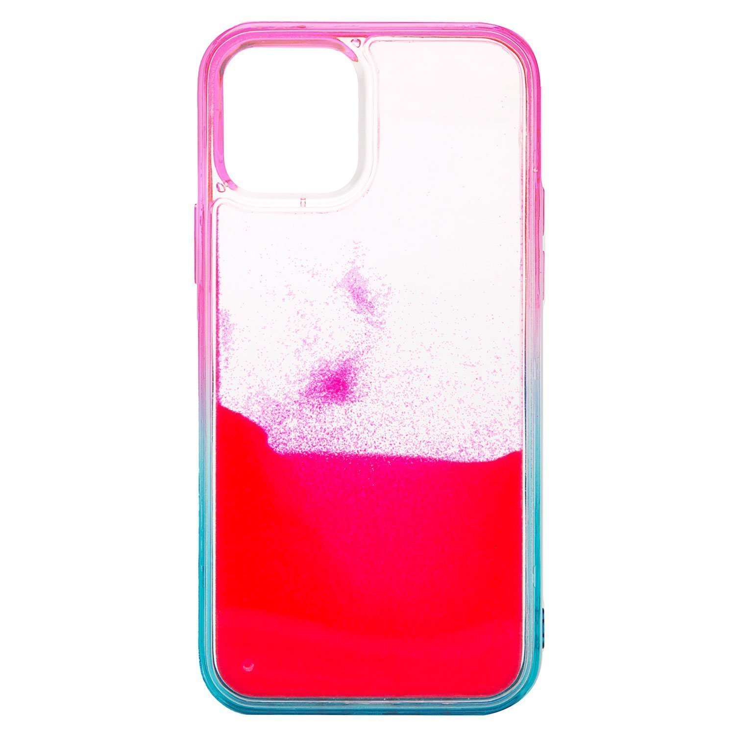Чехол iPhone 12 Pro пластиковый с песком <розовый>