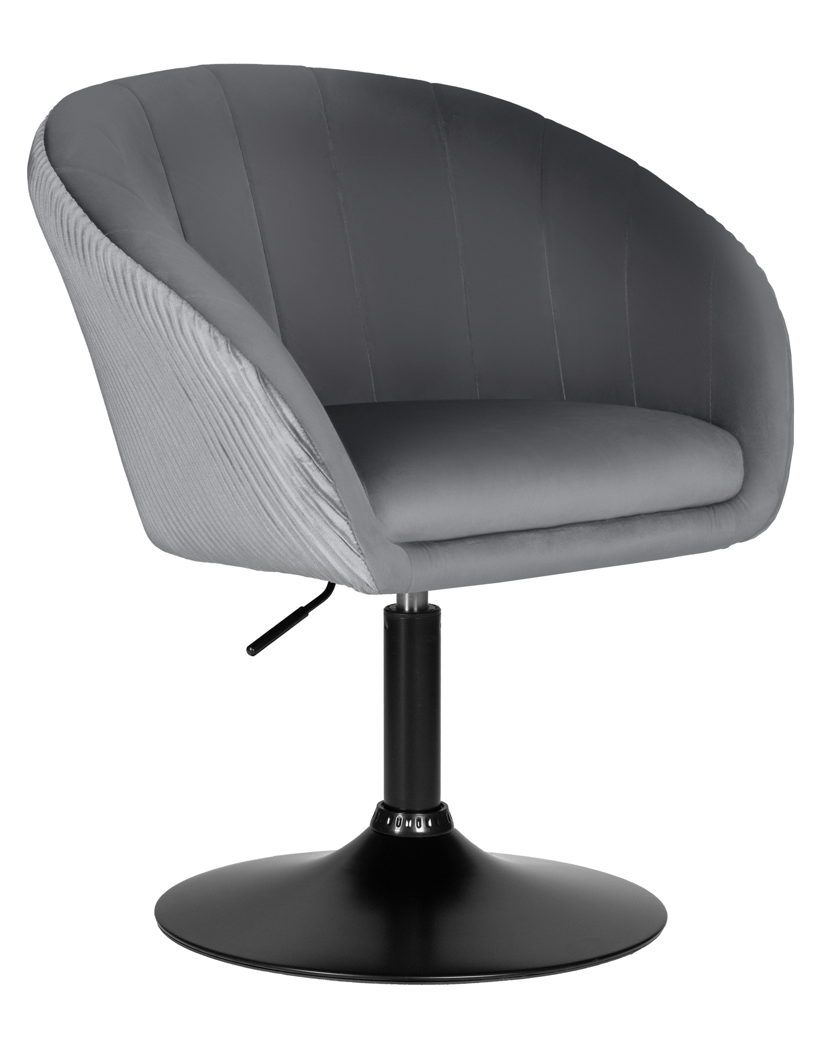 Кресло дизайнерское Империя стульев EDISON BLACK серый велюр