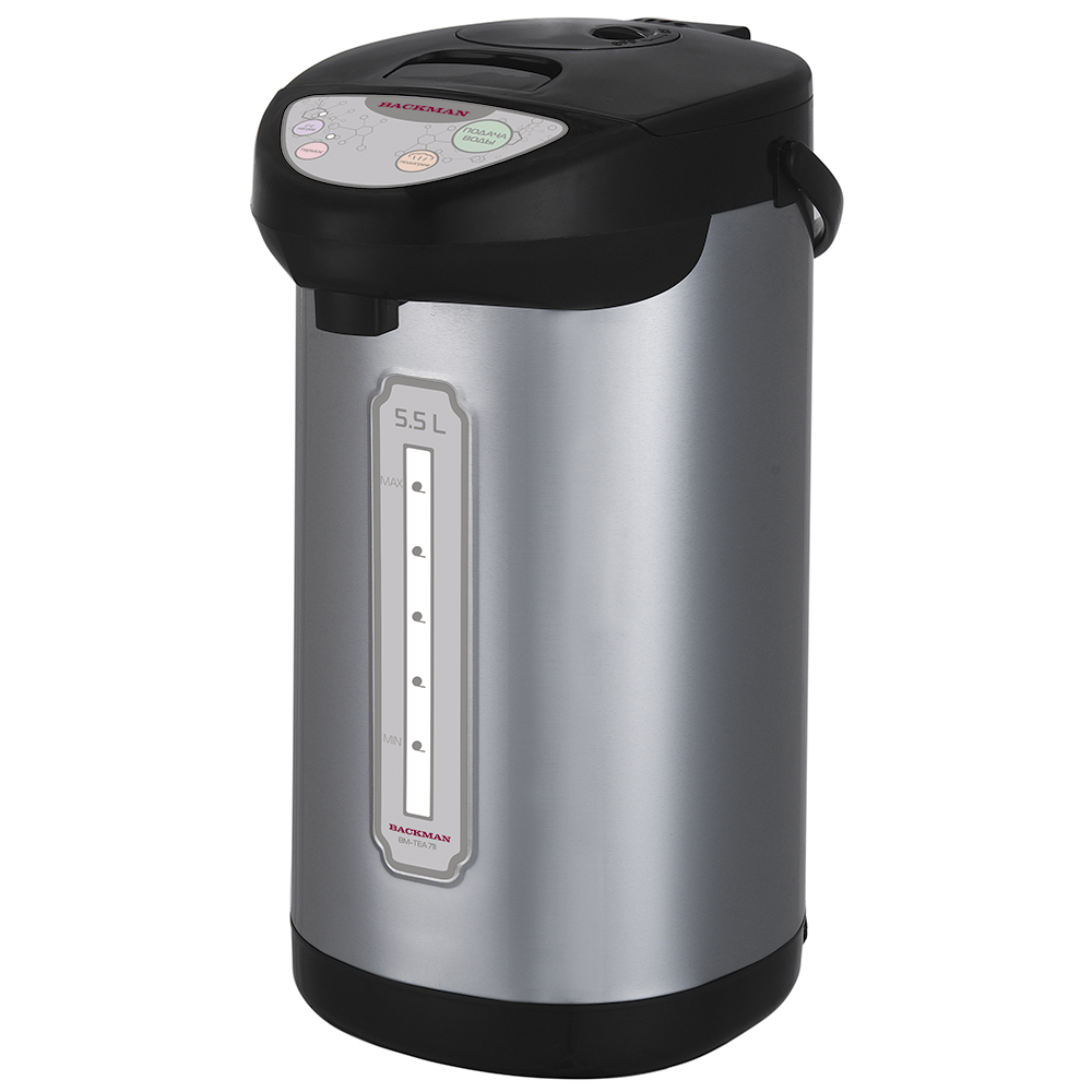 Термопот Backman BM-TEA 711 5.5 л серебристый, черный