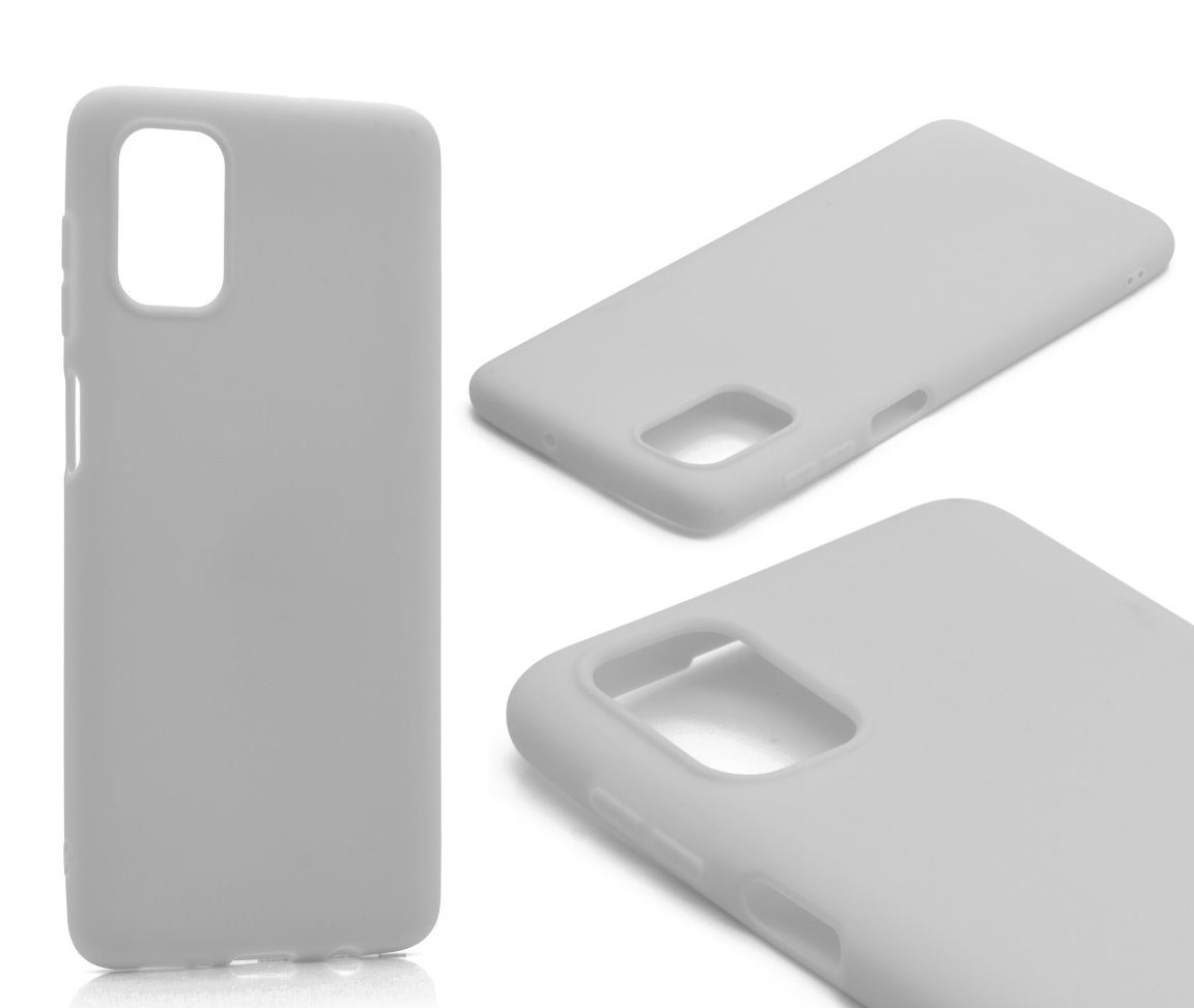 Силиконовый чехол TPU Case матовый для Samsung M51 светло-серый