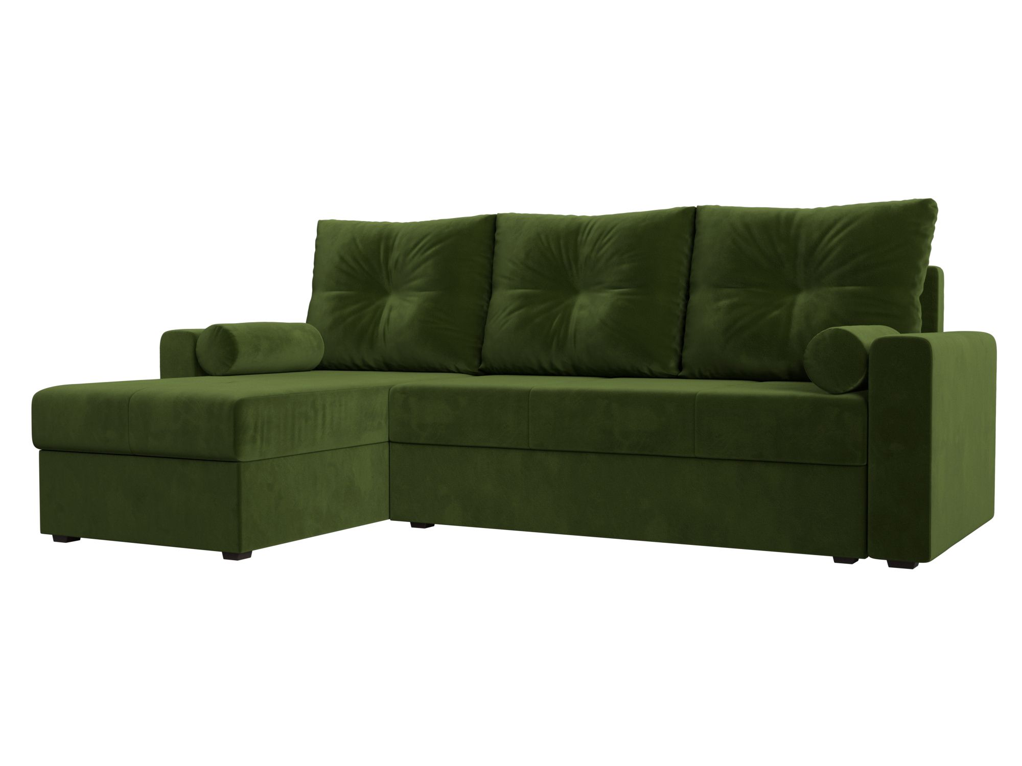 Угловой диван Верона Лайт левый микровельвет зеленый