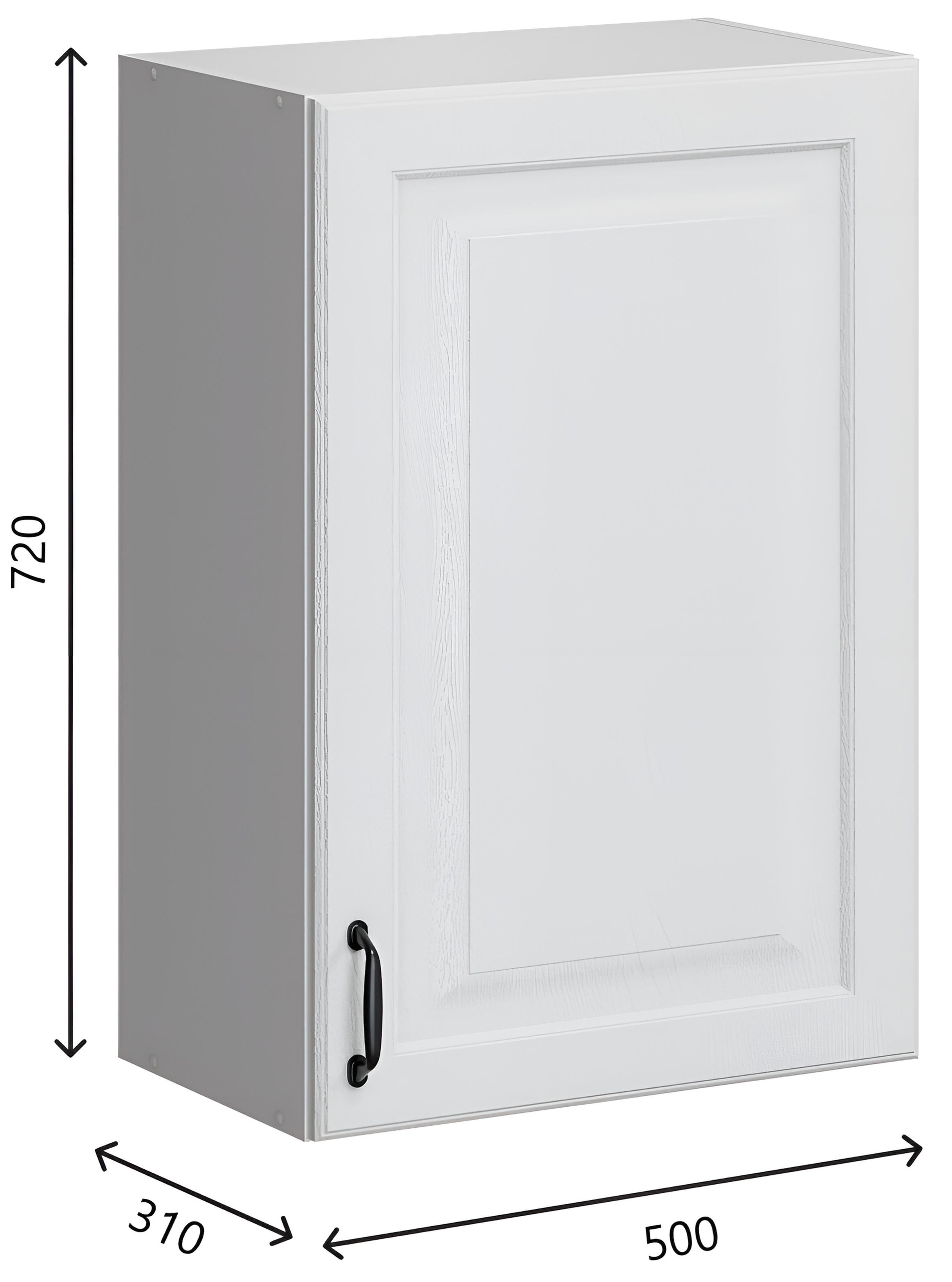 Кухонный навесной шкаф BV Romeo МДФ белый 50x31x72