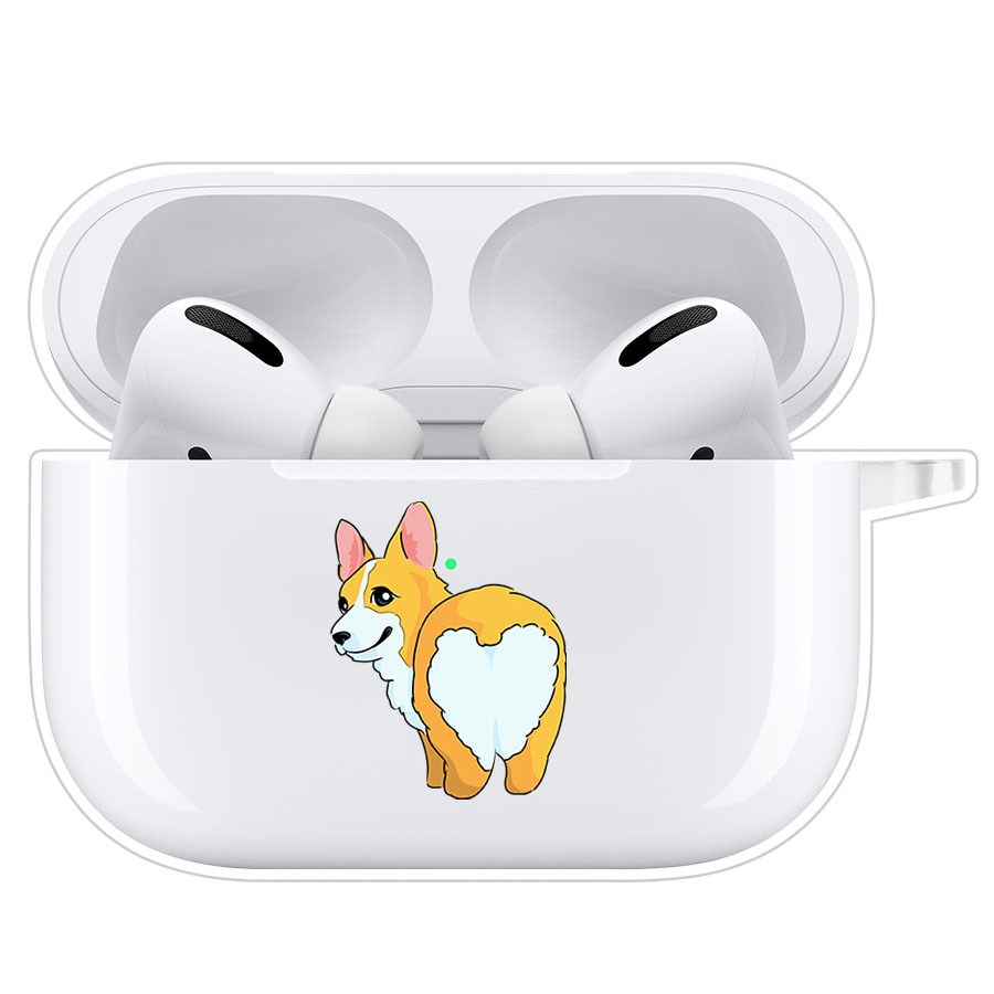 Чехол Krutoff Clear Case для AirPods Pro Рисованный корги вид 2