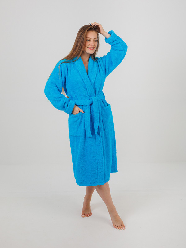 Халат женский Bio-Textiles HMW голубой 44-46 RU
