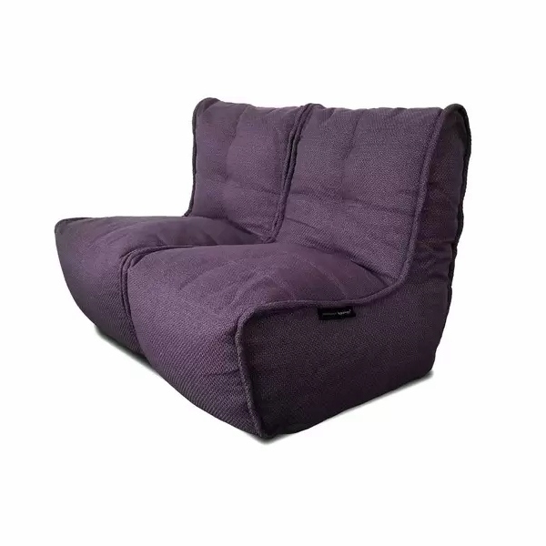 Современный небольшой диван пуф Twin Couch - Aubergine Dream - 120х80х80 (нераскладной)