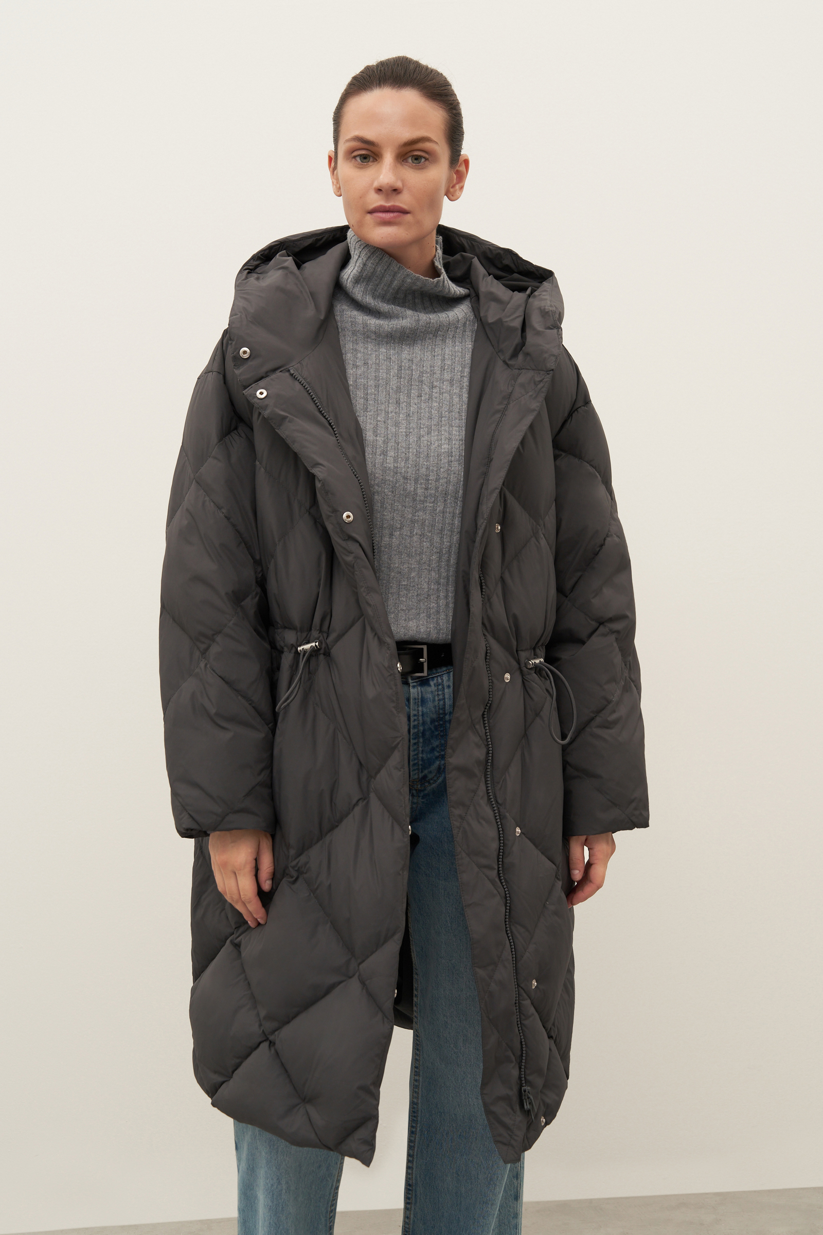 Пуховик-пальто женский Finn Flare FAD11031 серый S