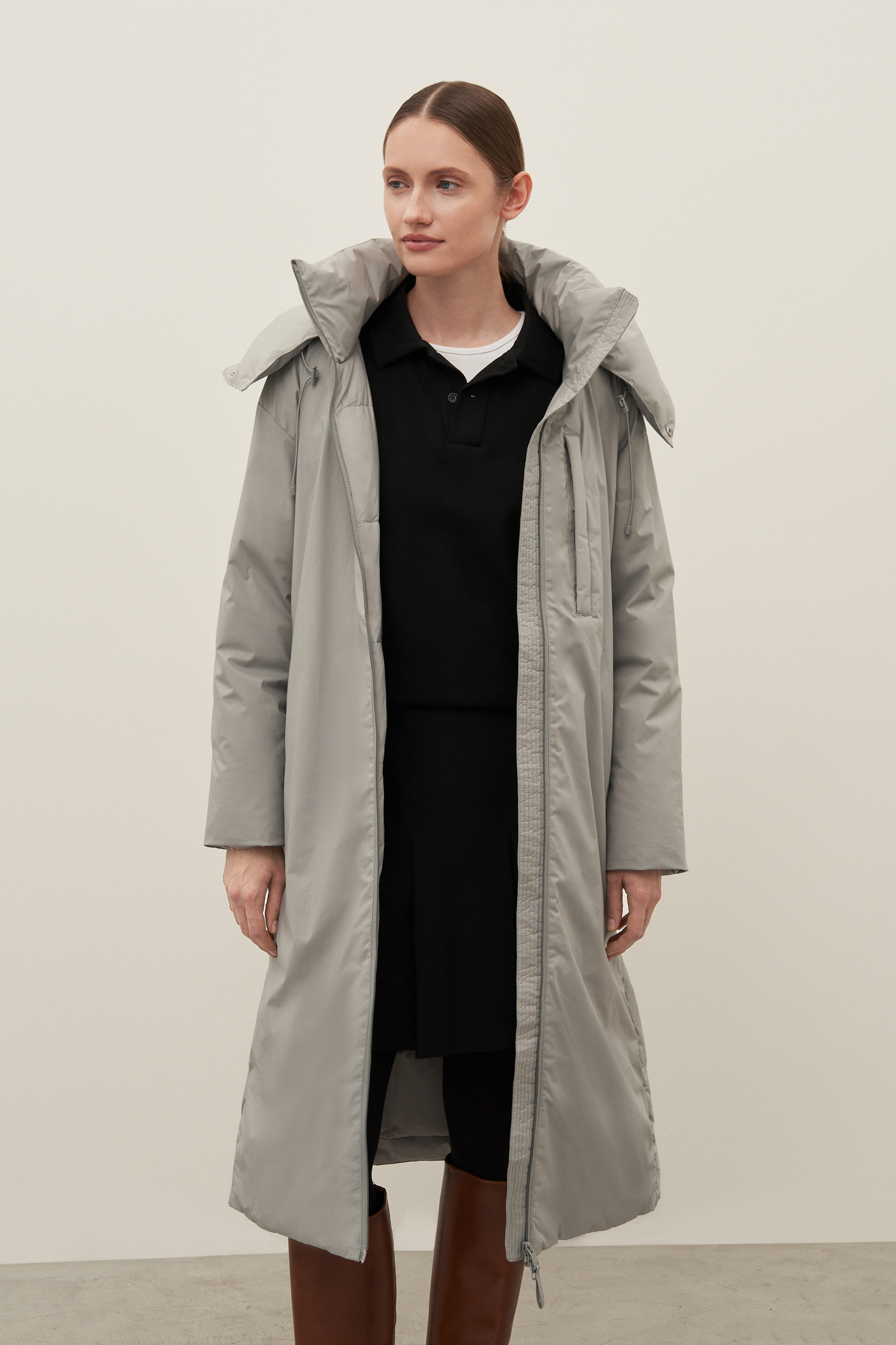 Пуховик-пальто женский Finn Flare FAD11070 серый L