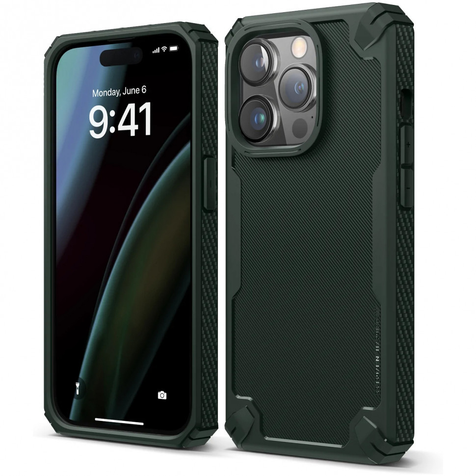 Чехол Elago Armor silicone для iPhone 14 Pro, Темно-зеленый (ES14AM61PRO-DGR)